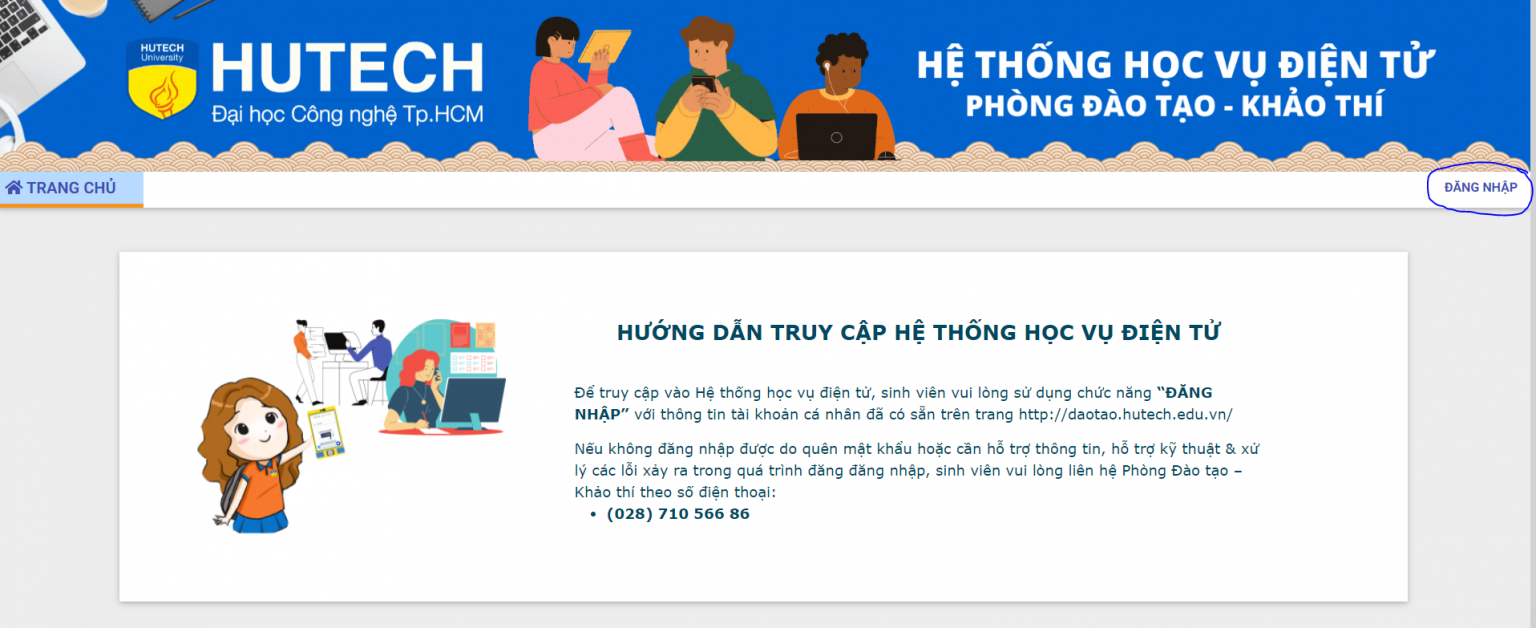 nopdon.daotao.hutech Đăng Nhập, Truy Cập Hệ Thống Học Vụ HUTEC